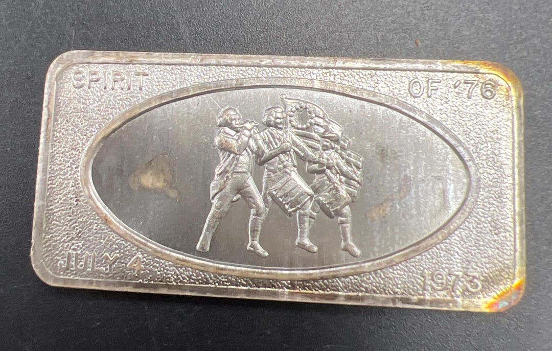 July 4th 1973 the Spirit of 1976 1 Oz Silver Art Bar Patrick Mint Neat ...