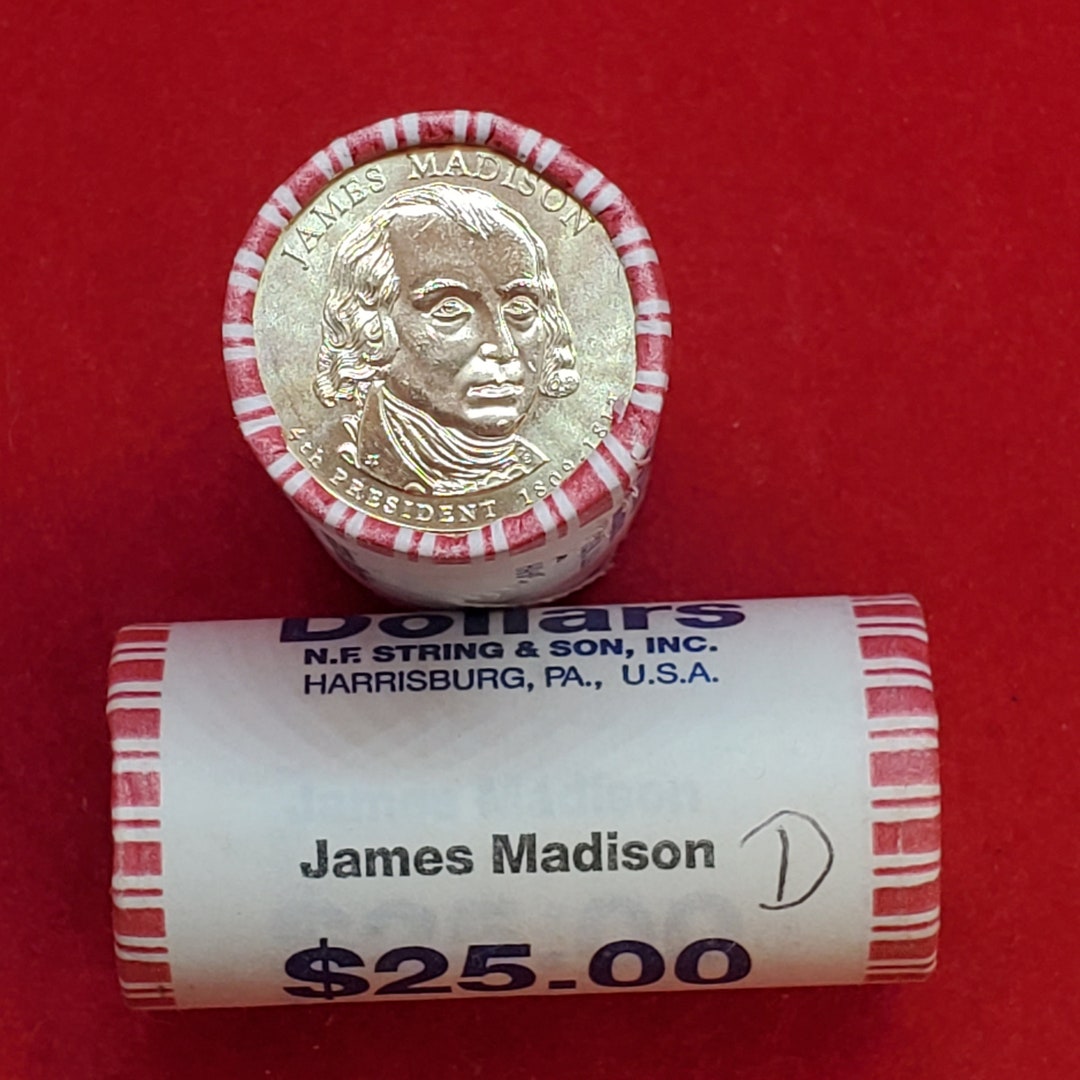 2007 D James Madison Presidential Dollar Roll of 25 Coins Uncirculated ...