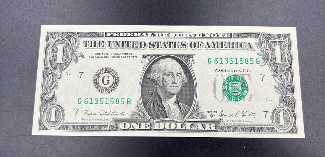 1969 D One Dollar FRN Federal Reserve Note Choice UNC #585 - Etsy