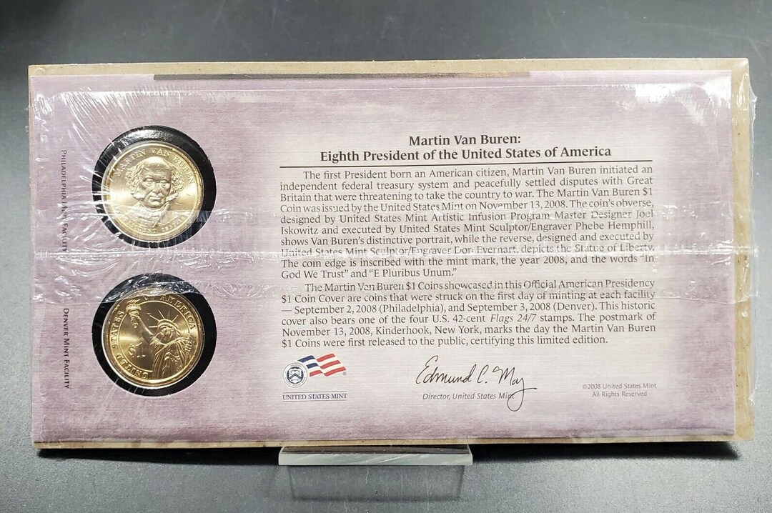 Martin Van Buren Presidential Dollar P & D 2 Coin Set First Day OGP - Etsy