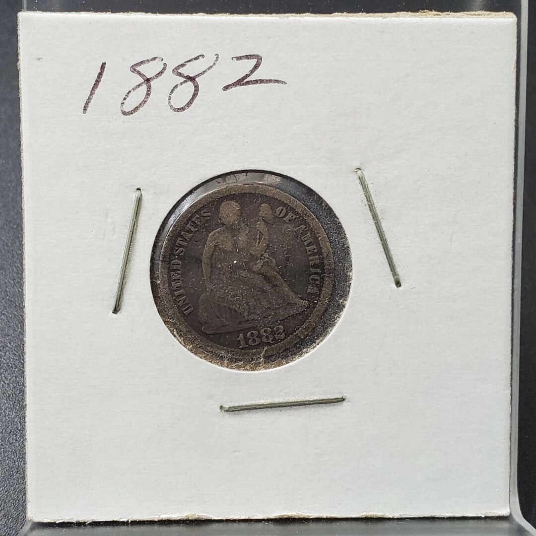 1882 P SEATED LIBERTY Silver Dime Coin Average Good Circulated - Etsy