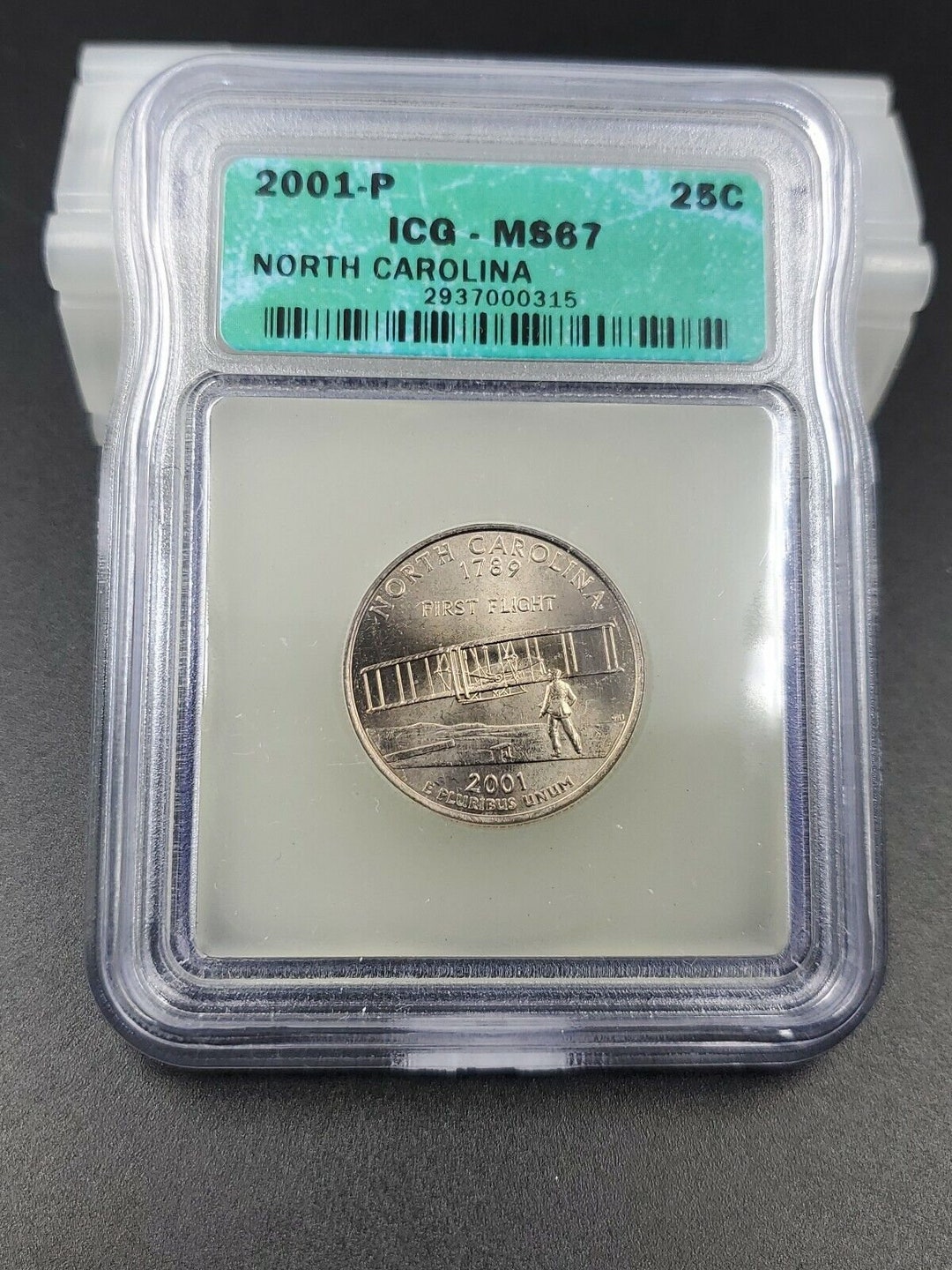 2001 P North Carolina State Quarter Coin ICG MS67 Gem BU Uncirculated ...