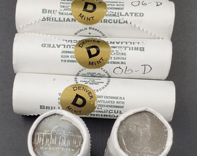 1 Roll 40 Coin per Purchase - 2006 D Jefferson Nickel Uncirculated Roll ...