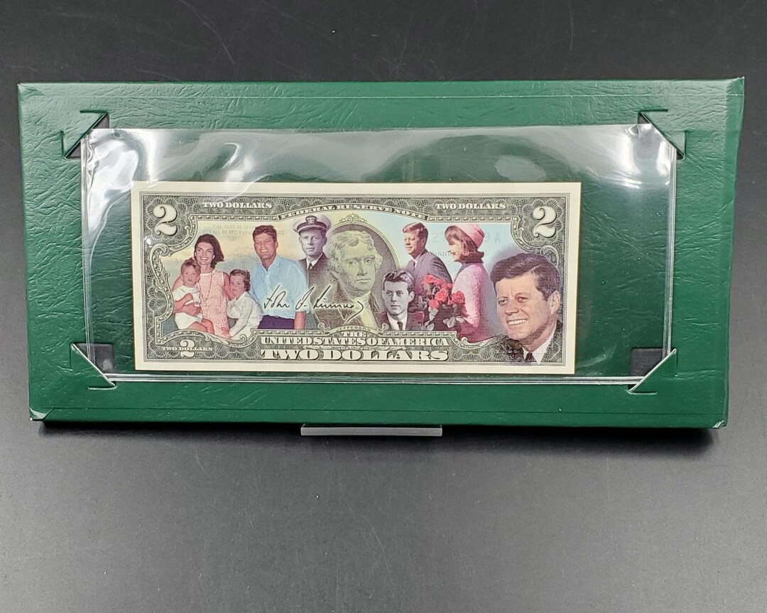 The Life & Legacy of John F. Kennedy Colorized 2 Dollar Bill US Legal ...