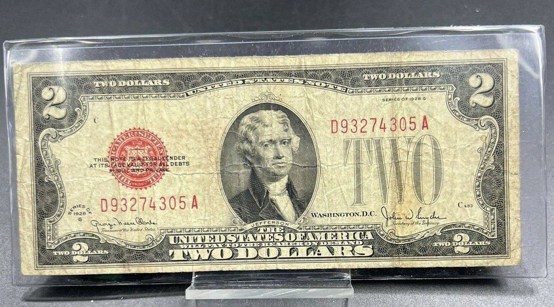 1928 2 G Legal Tender MULE Note MACROMICRO Pt Bill Red Seal - Etsy