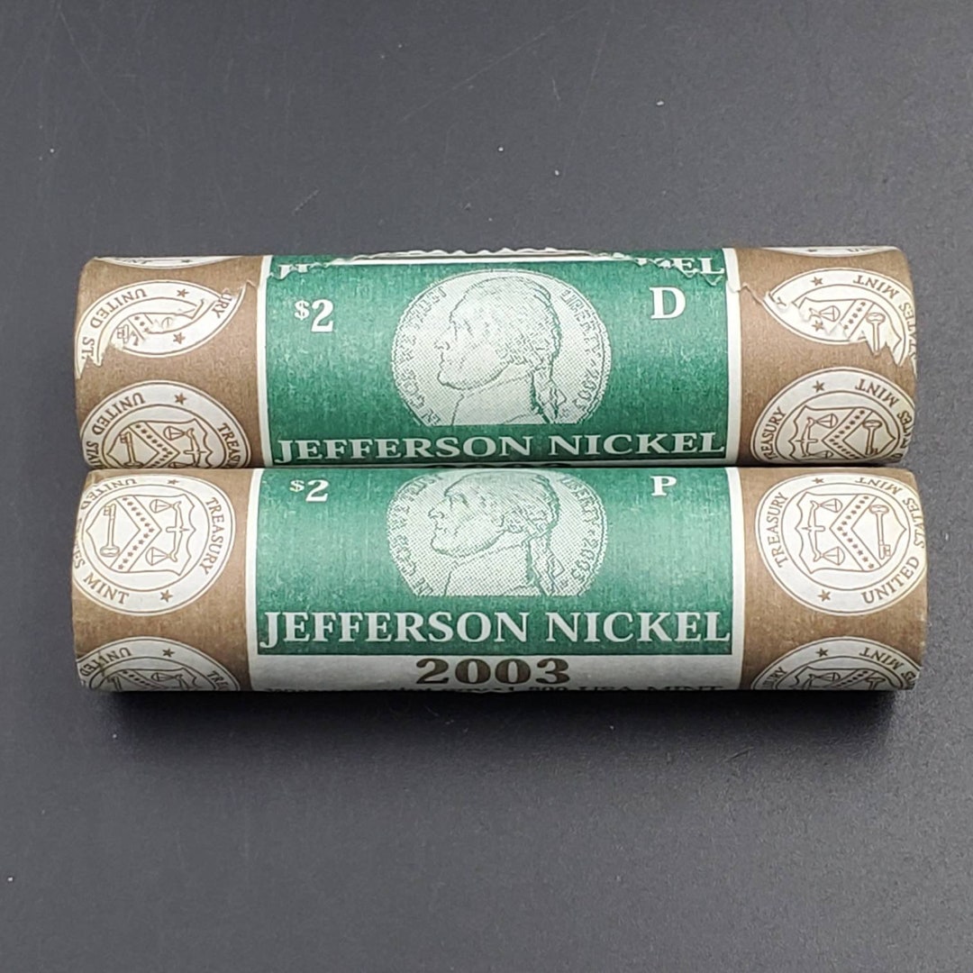 2 Rolls 2003 P and D Jefferson Nickel Westward Journey Nickels ...