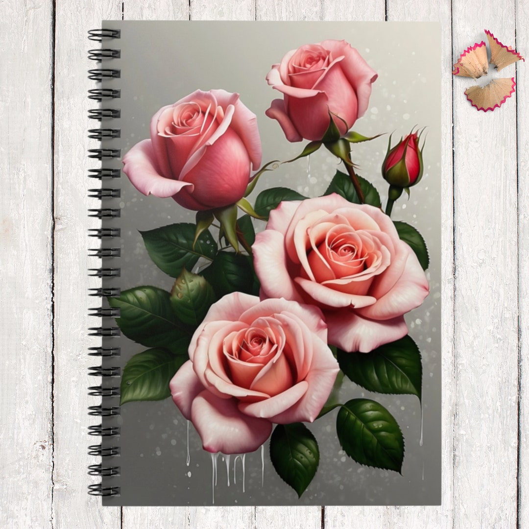 Spiral Notebook, Beautiful Notebook, Design Notebook, Roses Notebook ...