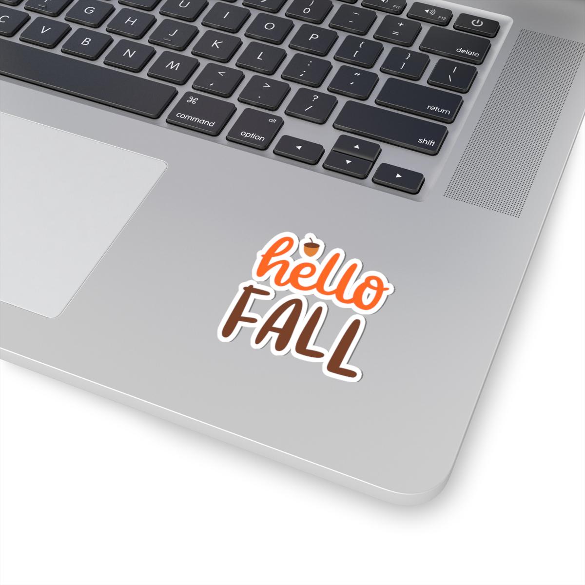 Hello Fall Sticker, Autumn Time, Cute Sticker, Fall Season, Kiss-cut ...