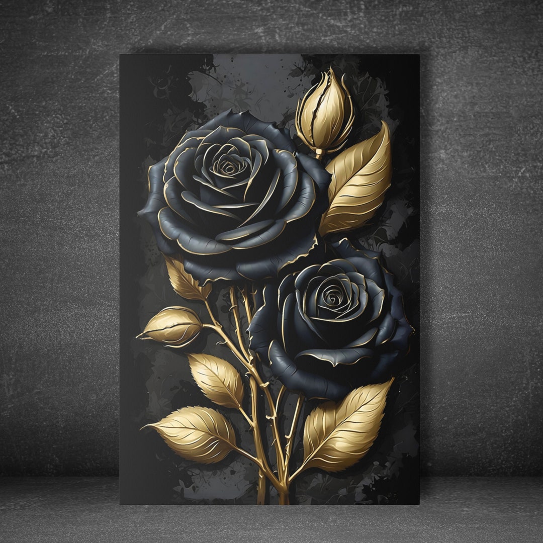 Canvas Art, Original Digital Art Printed on Canvas, Shadowy Blooms ...
