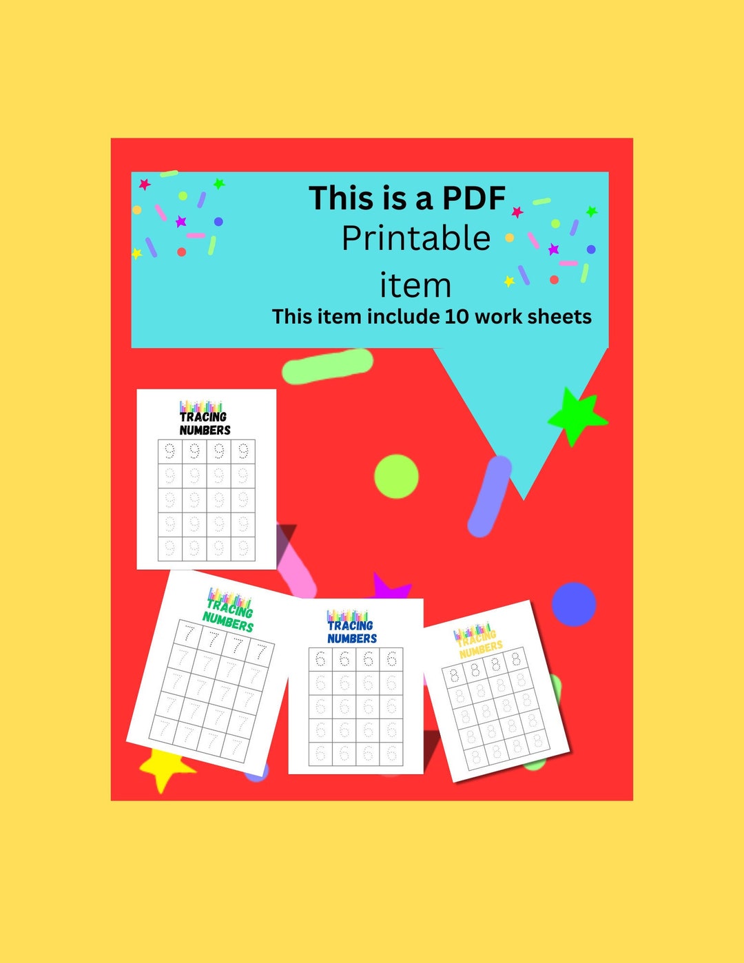 Number Tracing, Back to School,home School, - Etsy
