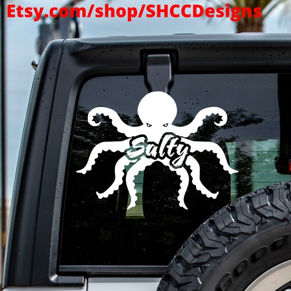 Salty Octopus Vinyl Decal / Die-cut / Window Sticker / Car | Etsy