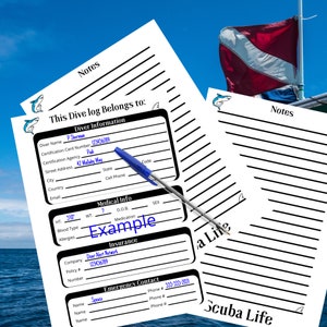 Scuba Diving Log Book: Diver Information & Note Sheets (digital ...