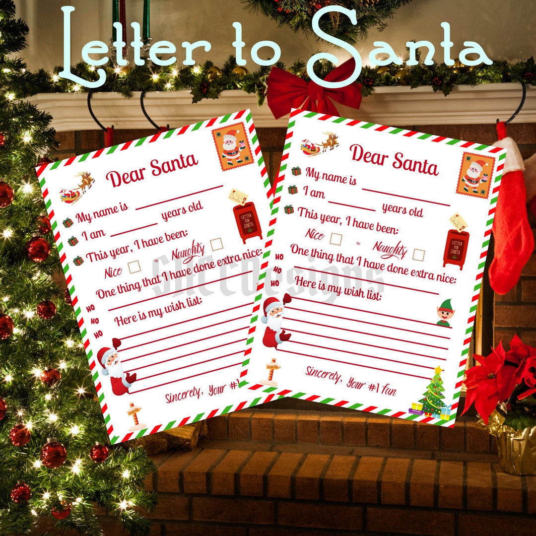 Letter to Santa Printable, Fun Holiday Activity (digital Download) - Etsy