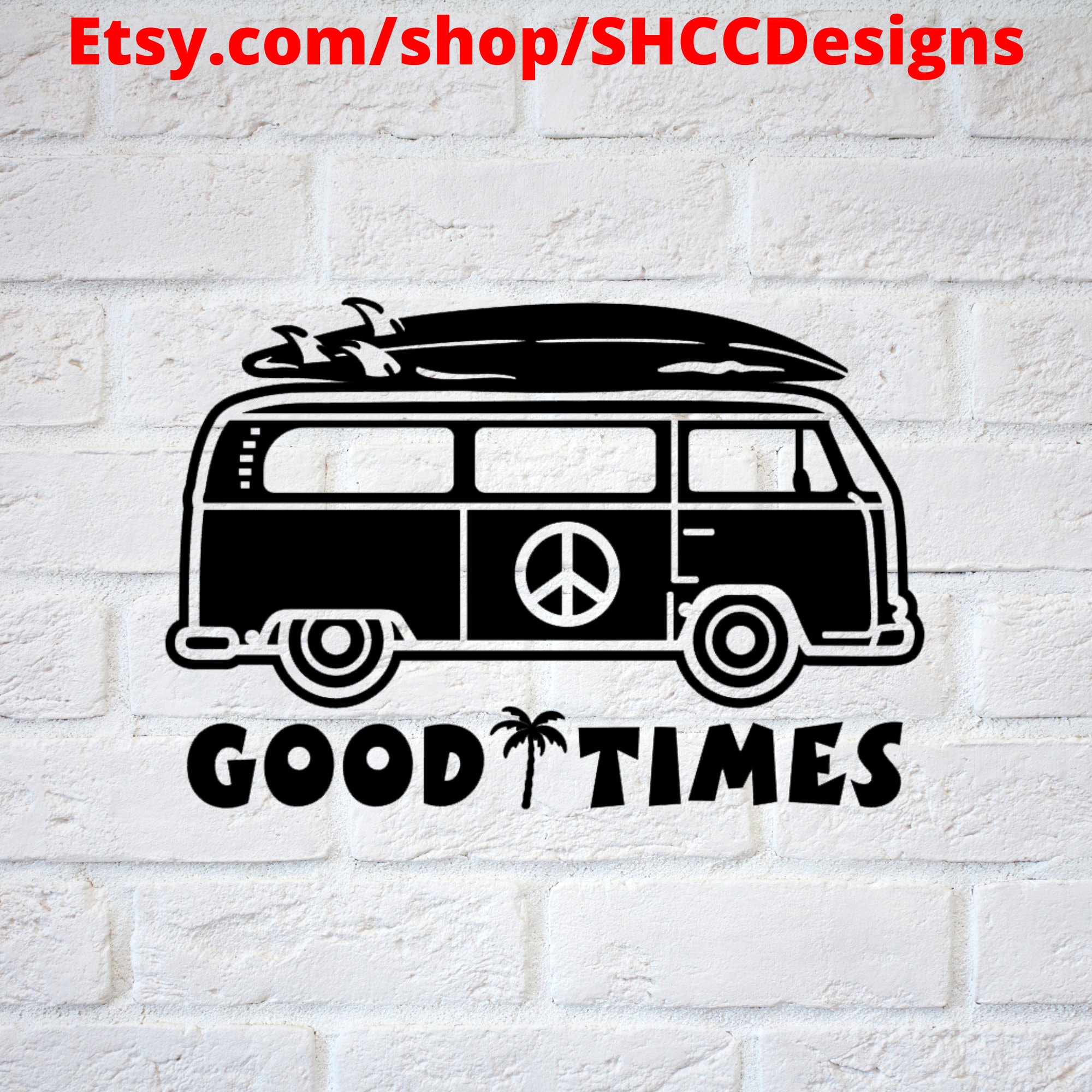 Good Times Peace Van Vinyl Decal / Van Decal / Hippie Life Decal ...