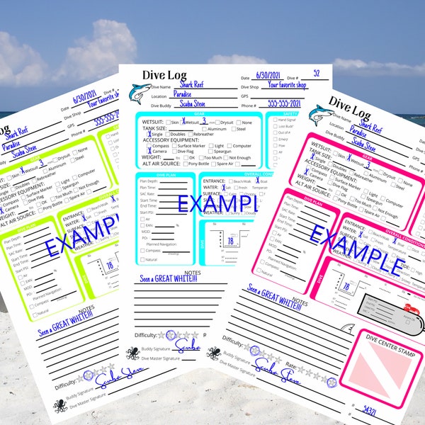 Scuba Dive Log Book - Etsy