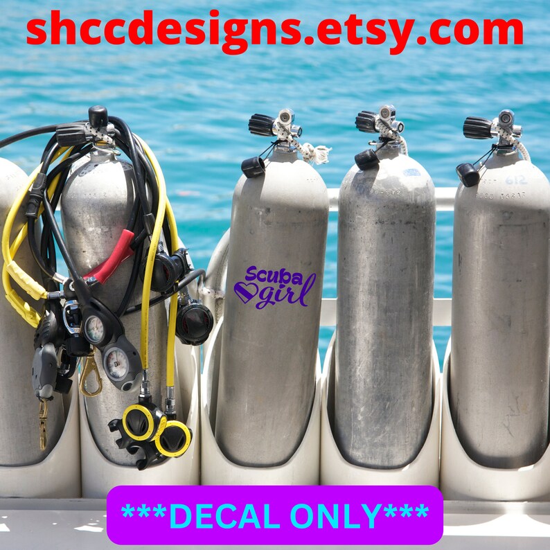 Scuba Girl Vinyl Decal: Glossy Dive Tank Sticker - Etsy