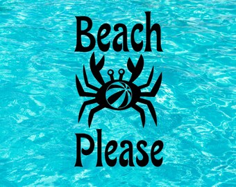 Beach Please Decal - Etsy