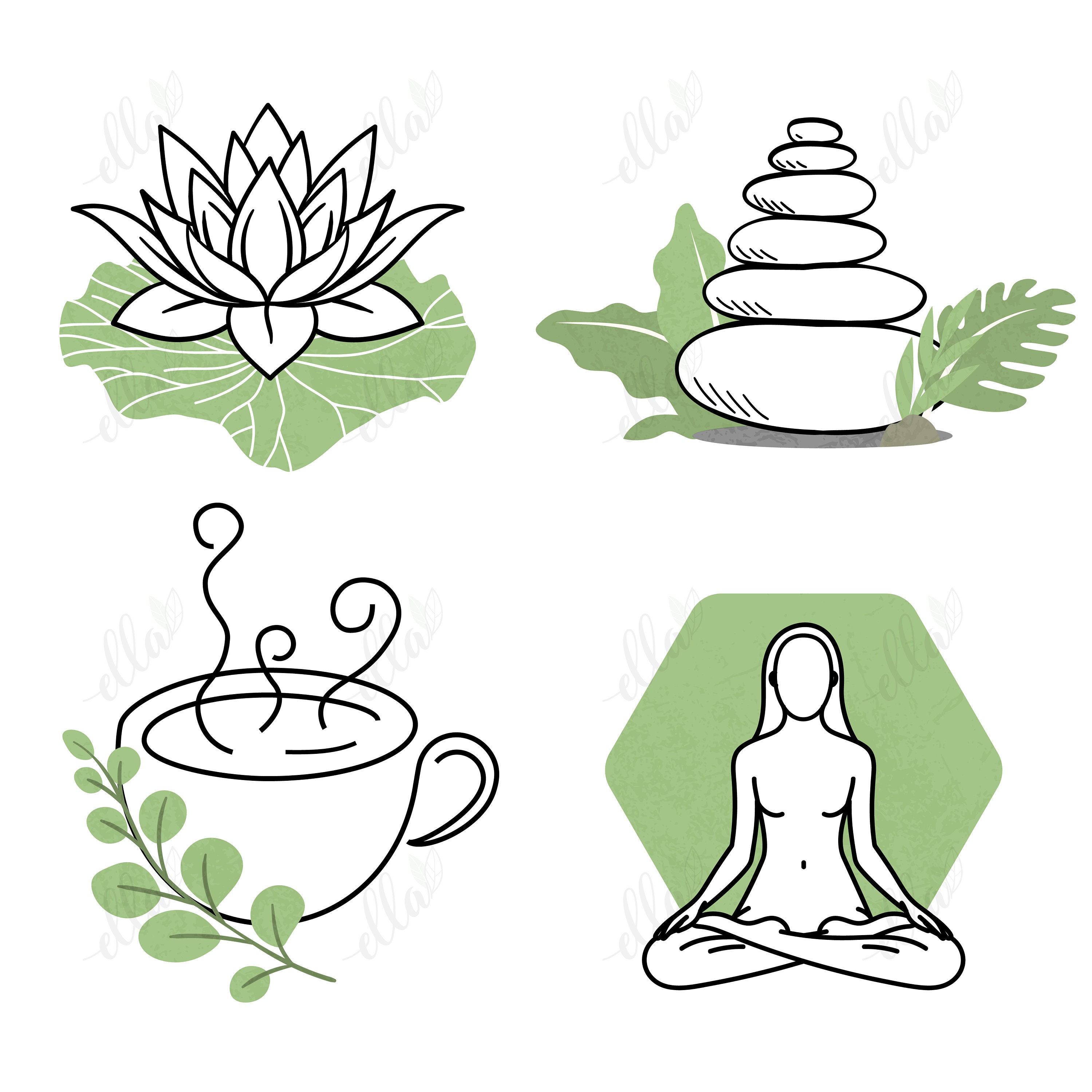 Yoga Wall Art Print, Minimalist Spa Line Art, Modern Decor, Meditation ...