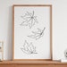 Fall Leaves, Autumn Minimalist Line Drawing Poster, Leaves Print, Fall ...