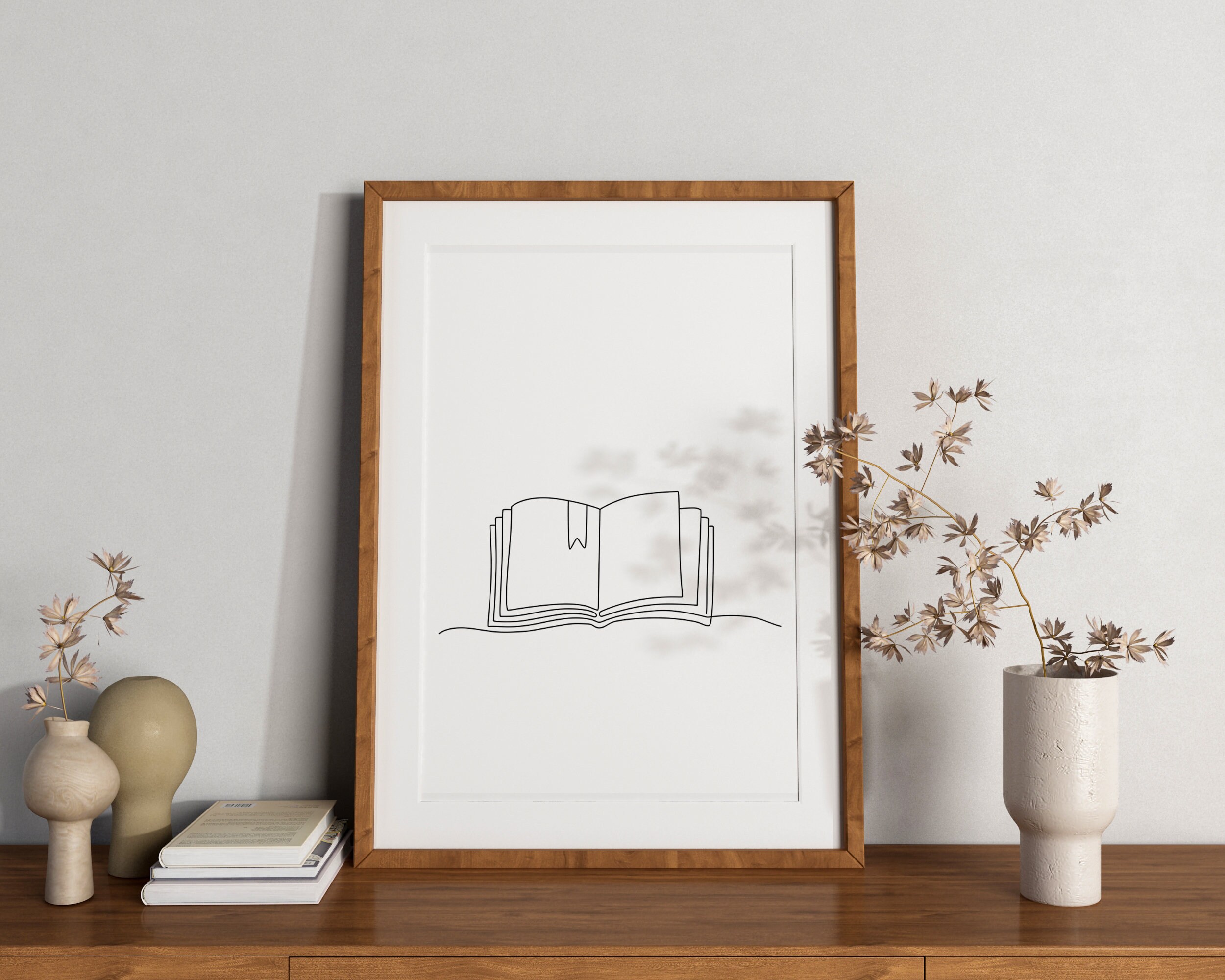 Minimalist Line Drawing Posters, Set of 3 Prints, Book Line Art, Coffee ...
