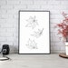 Fall Leaves, Autumn Minimalist Line Drawing Poster, Leaves Print, Fall ...