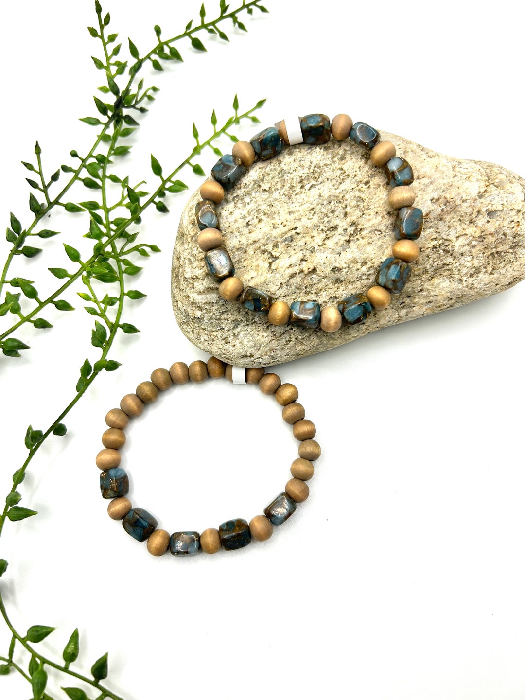 Impression Jasper & Wood Unisex Bracelets - Etsy