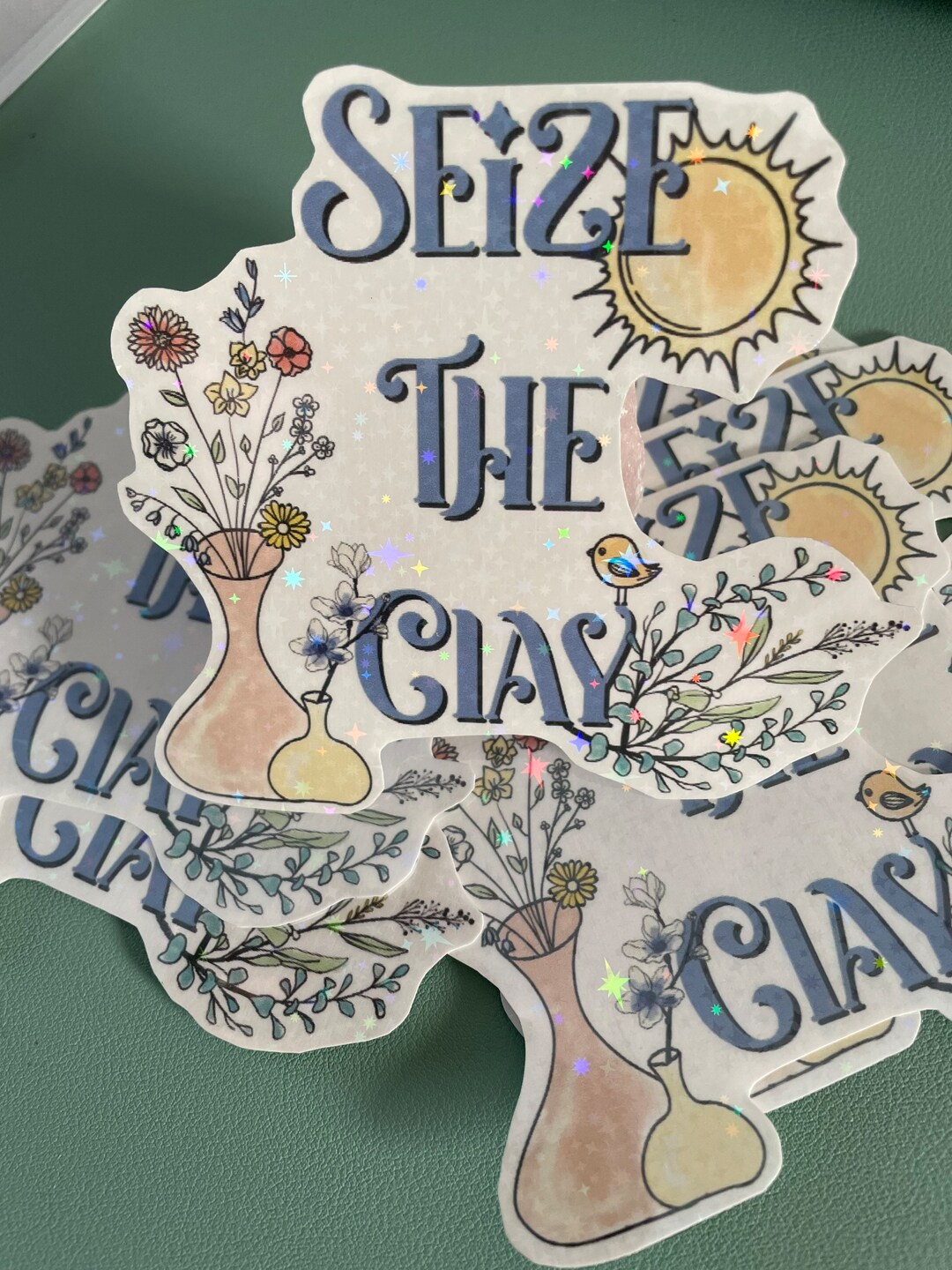 Seize the Clay Sticker Holographic Sticker Laptop Cover - Etsy