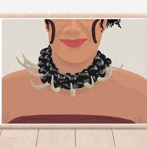 Samoan Tooth Necklace (ula Nifo) Digital Print, Neutral Drawing, Wall ...