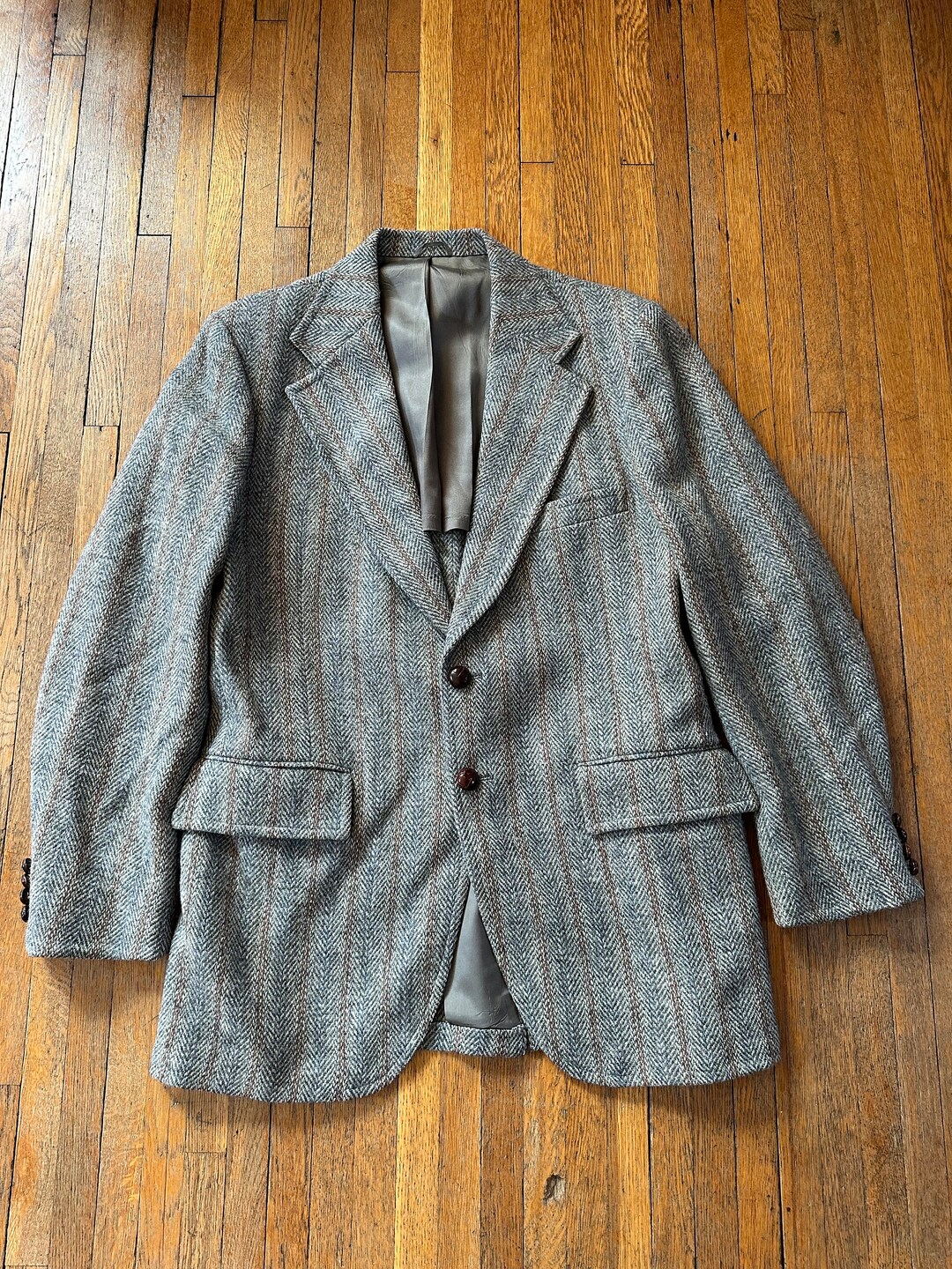80’s Harris Tweed Blazer Sport Coat Jacket Cotton Striped Wool ...