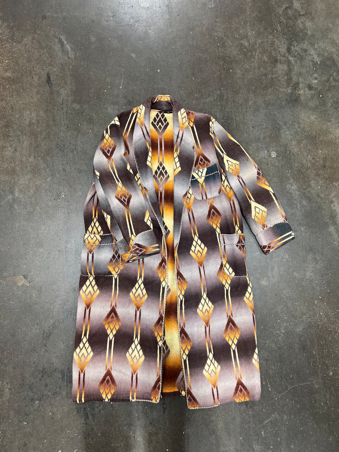 Vintage 30s 40s Beacon Ombré Robe House Coat Cotton Amazing Pattern ...