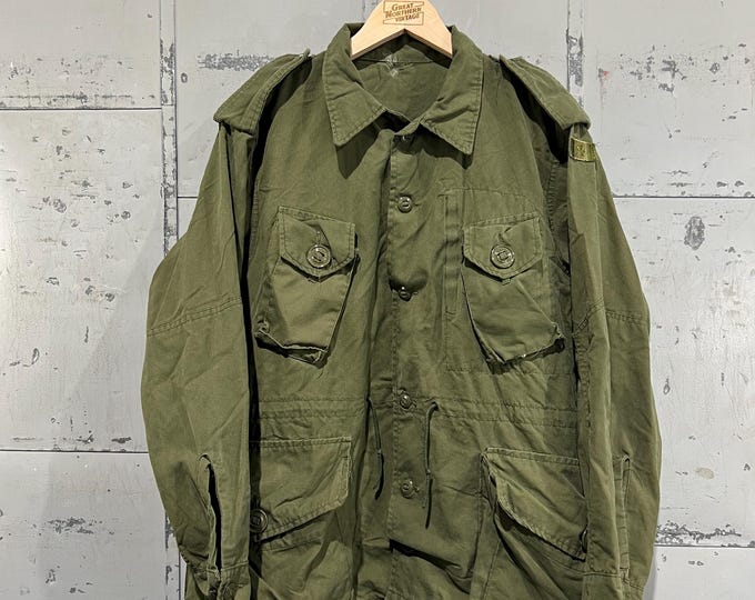 Vintage Canadian Field Jacket Og 107 Sateen Cotton Olive Green Coat ...