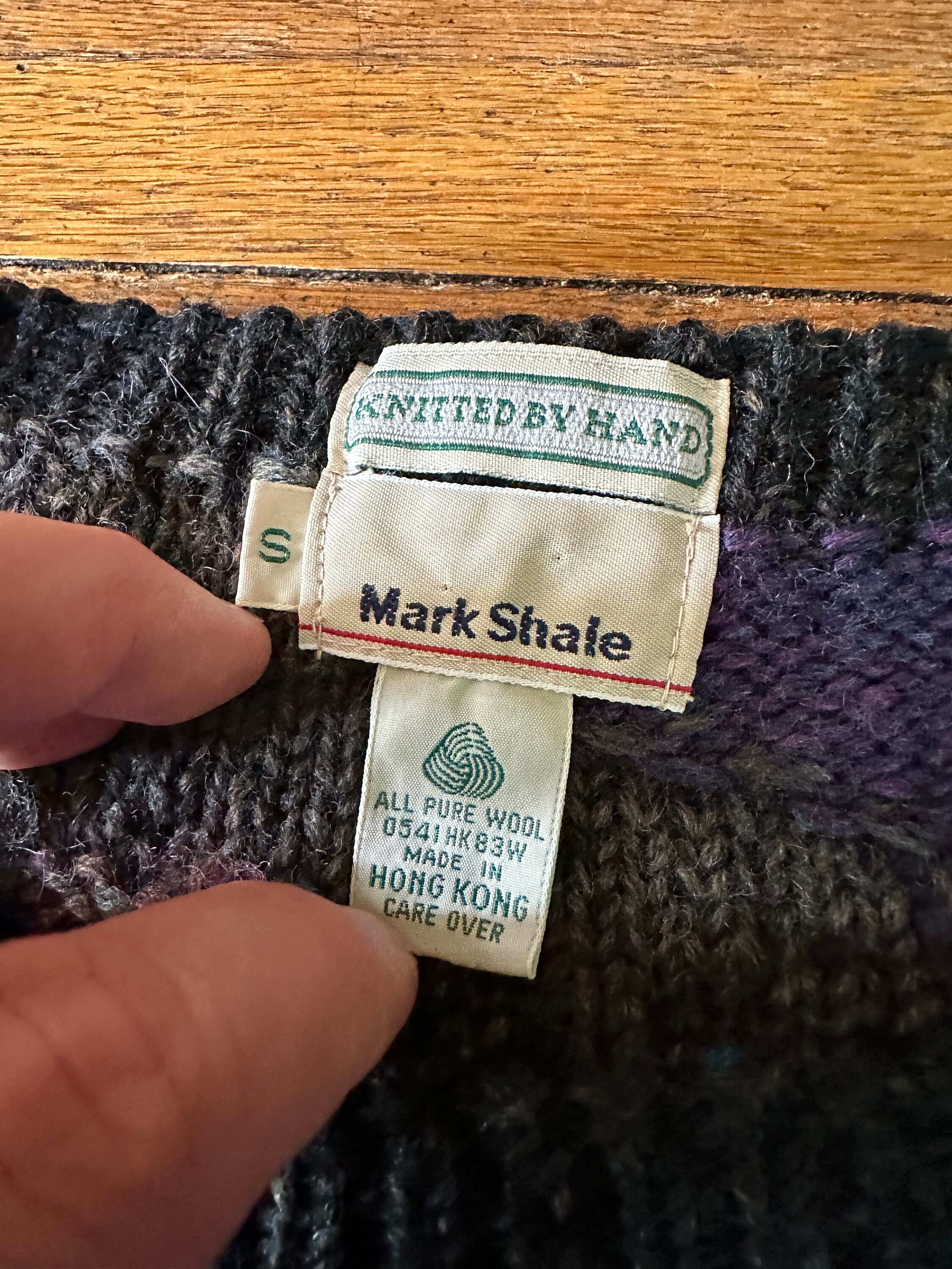 80s Hand-knit Mark Shale Abstract Pure Wool Color Block Size - Etsy