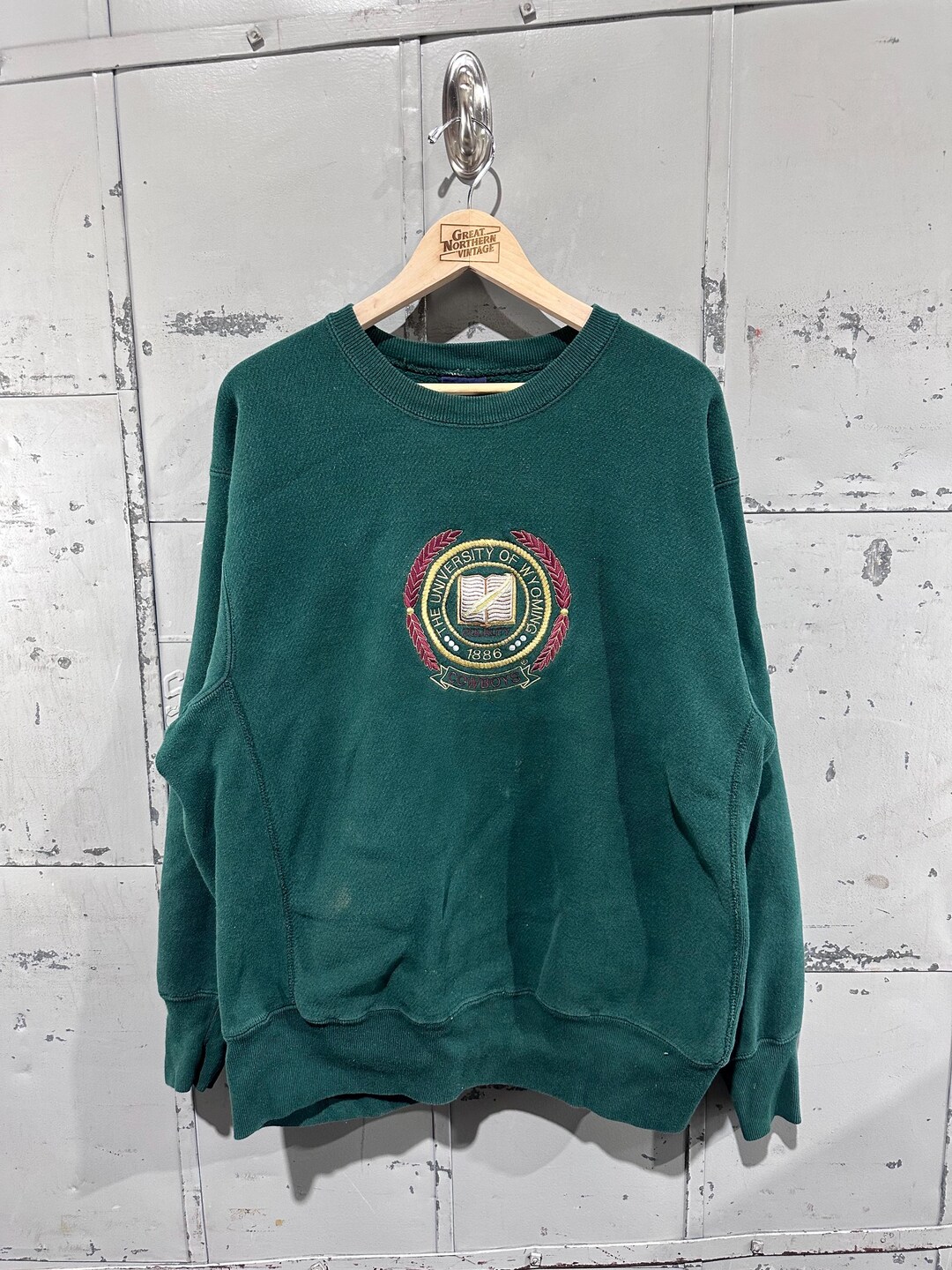 Vintage 90s Reverse Weave Style Earth Tone Forest Green University of ...