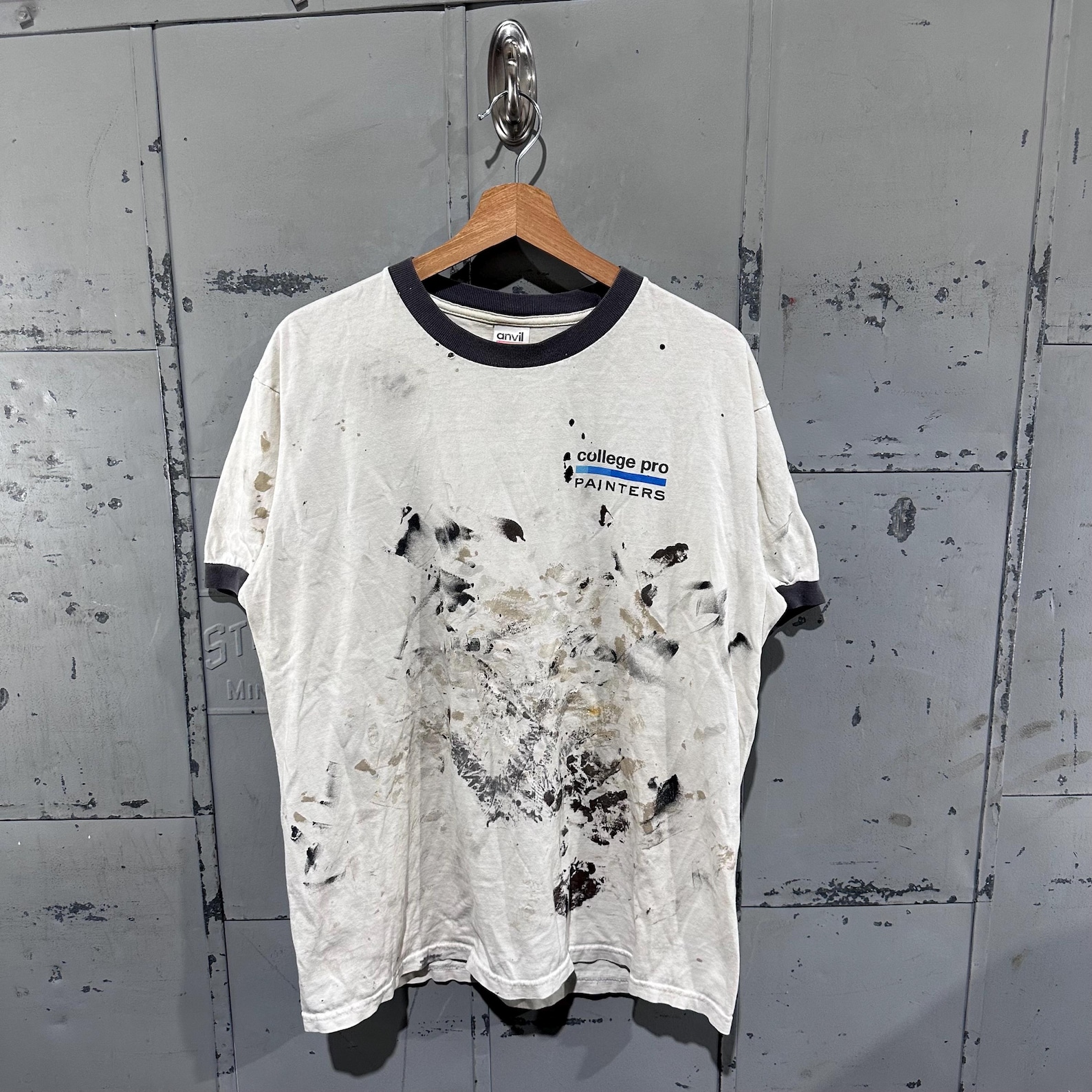Vintage Paint Splattered Painter Ringer College Pro Distressed Art ...