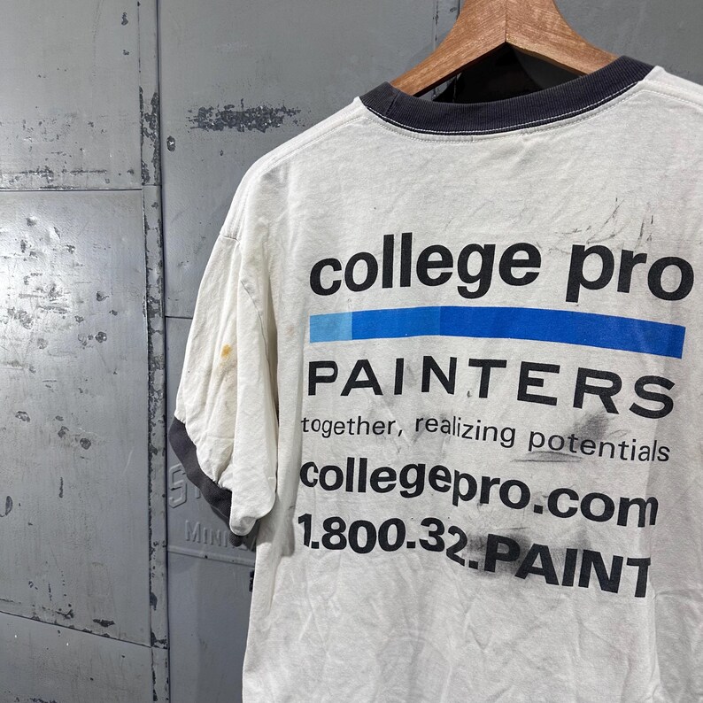 Vintage Paint Splattered Painter Ringer College Pro Distressed Art ...