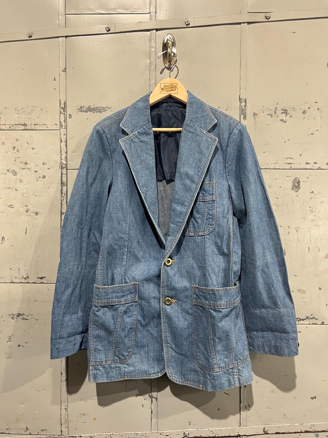 Vintage 1970’s Lee Denim Hippie Mod Blazer Jacket, 70’s Jean Jacket ...