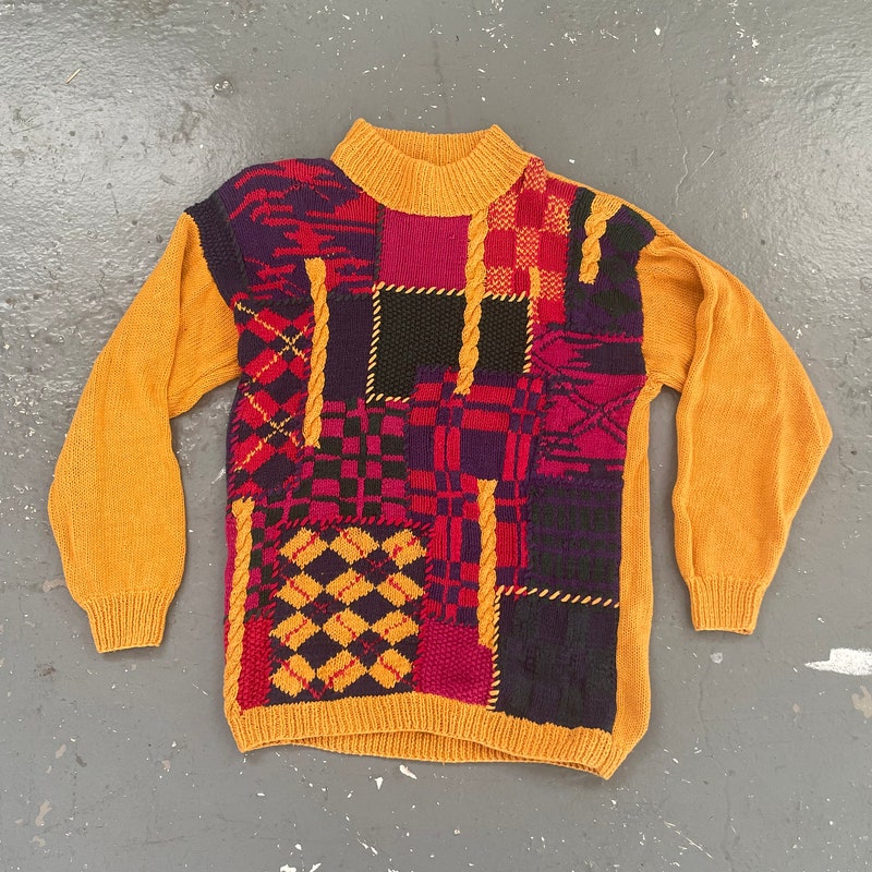 90s Colorful Sweater - Etsy