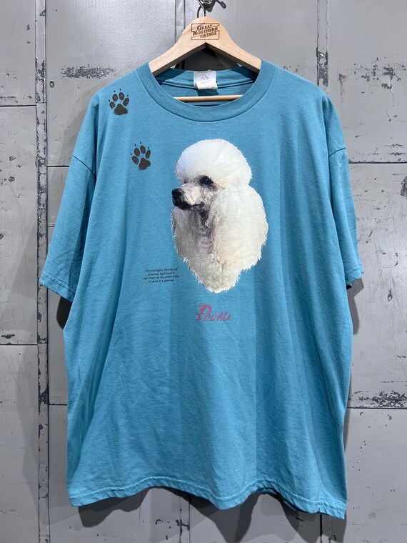 Vintage 90s Poodle dog breed Y2K Aesthetic sage color… - Gem