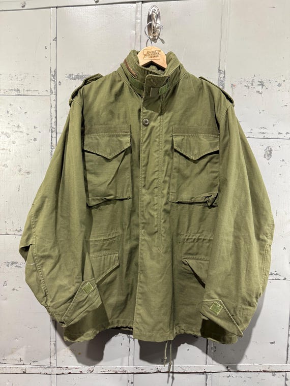 Vintage M65 Field Jacket OG 107 Olive Green Coat, Mil… - Gem