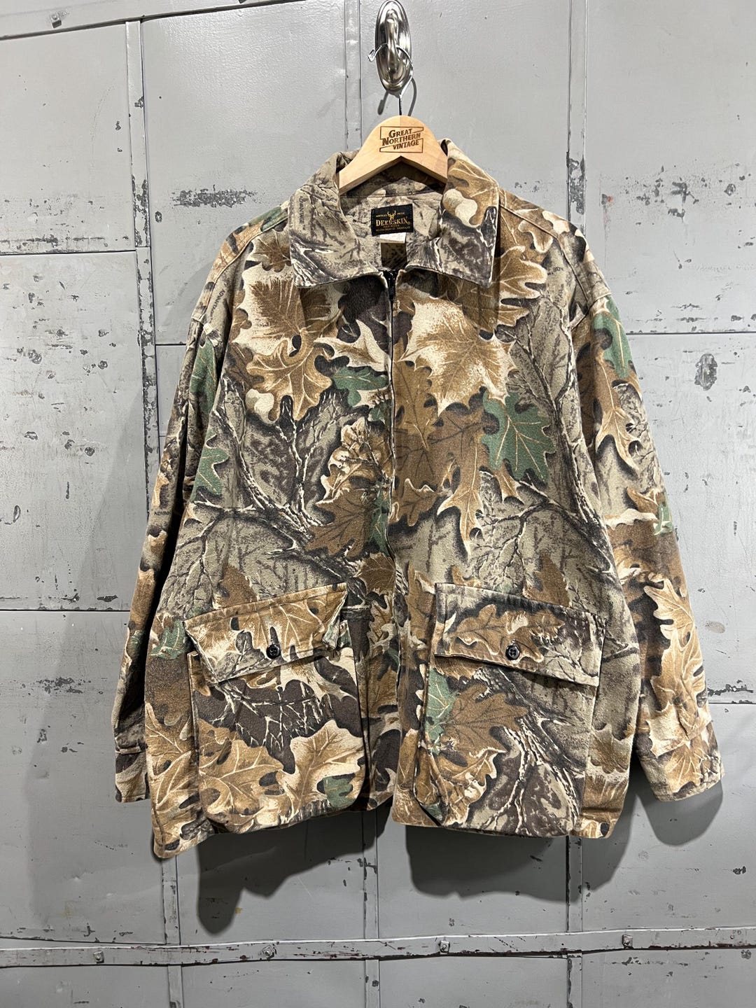 XXL 80s Realtree Camo Jacket Camouflage Leaf Advantage 1980s Shacket ...