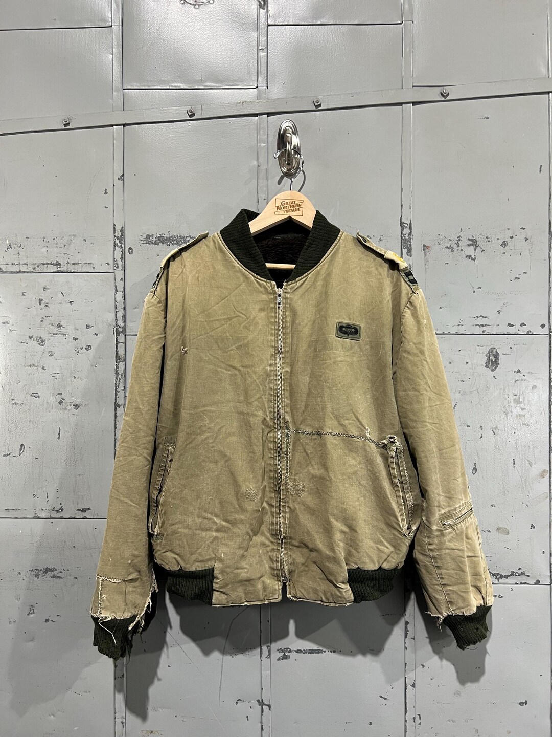 1950s/60s US Military Civilian Repaired and Distressed Tanker Jacket ...