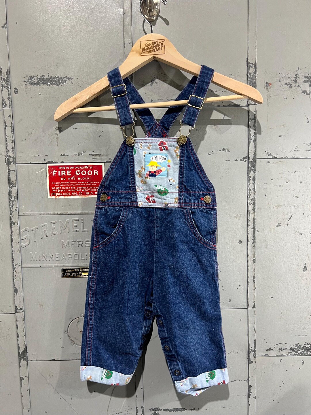 2T 90s Oshkosh Denim Overalls Farmer Farm Animals Kids Size 2T Children ...