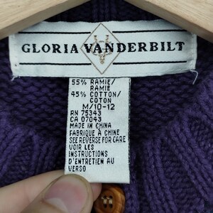 M 90s Gloria Vanderbilt Patchwork Cotton Knit Cardigan Sweater Cotton ...