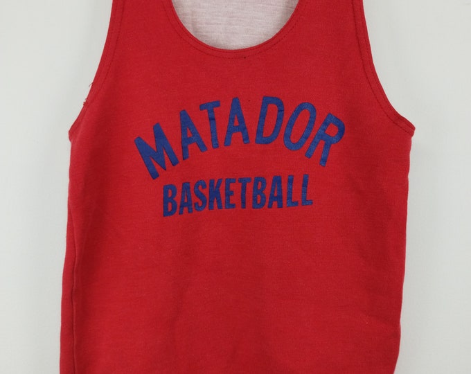 XS 70s Matador Basketball Reversible Gym Shirt Cotton Tank Top Jersey ...