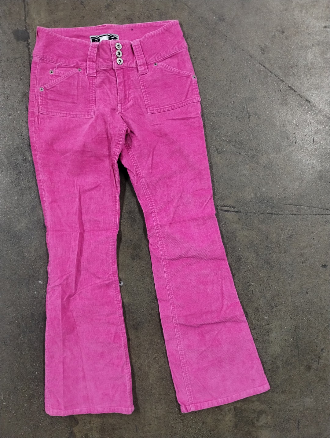 28x29 00s R4R Jeans Pink Low Rise Y2K Rave Flared Pants 2000s Y2K Hip ...