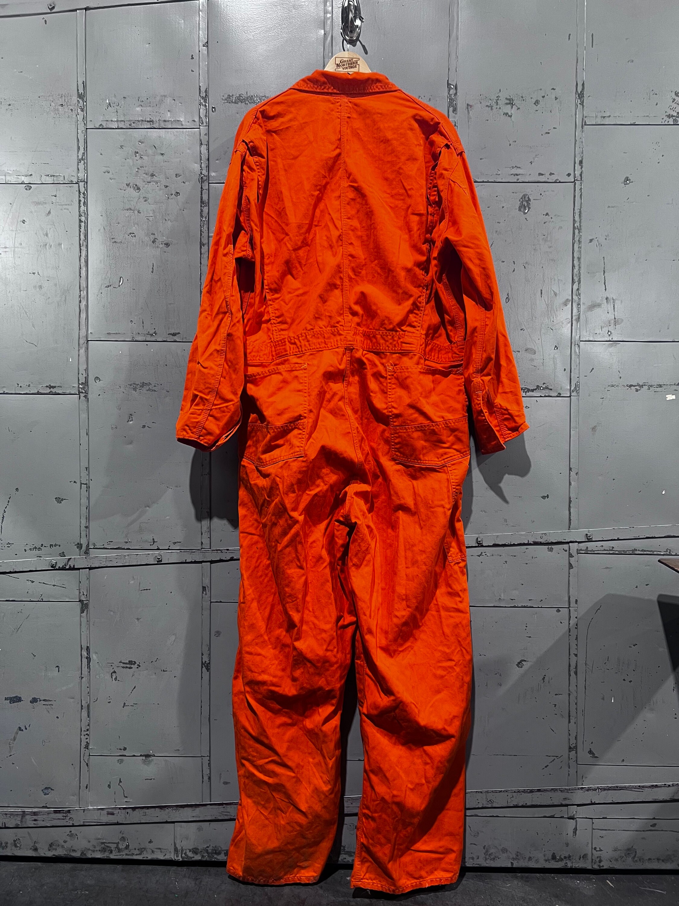 60s GO-PFR Union Made HBT Work Wear Coveralls Orange Jumpsuit Prison ...