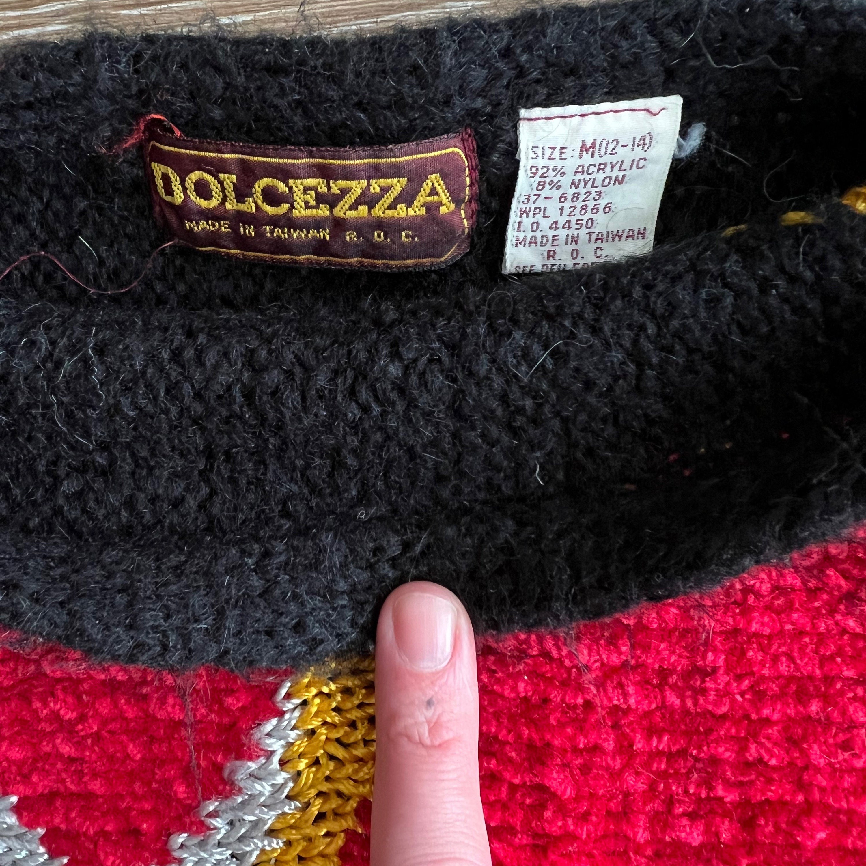 80s Dolcezza Batwing Sleeve Patchwork Elegant Sweater RARE - Etsy