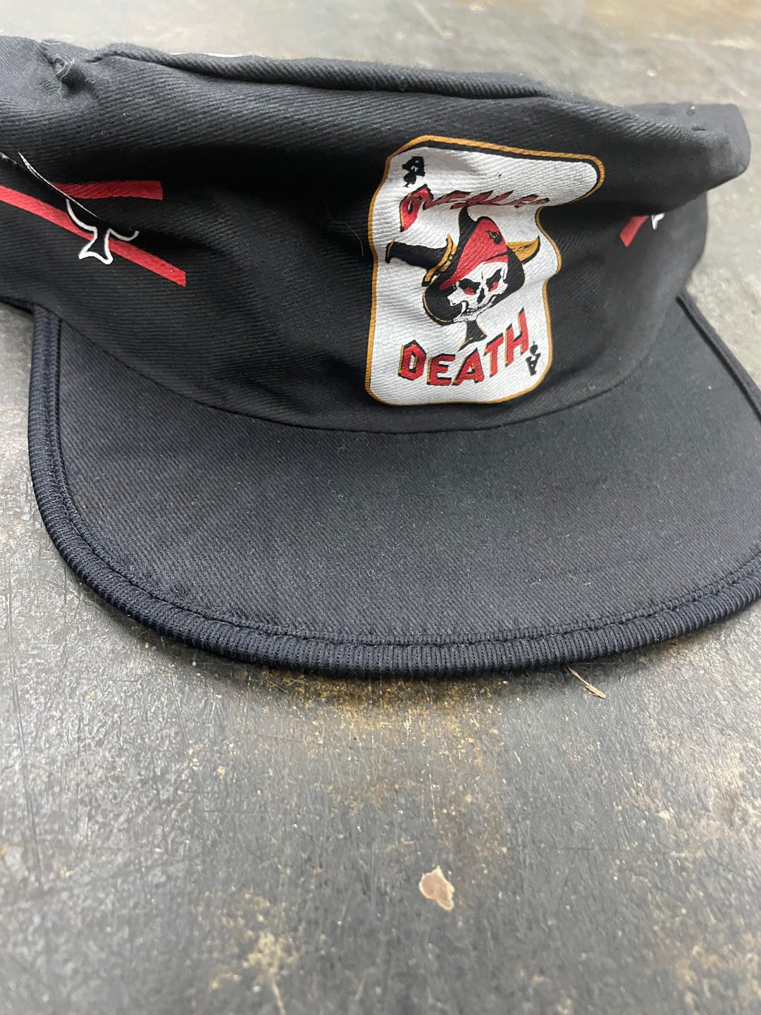 80s Death Dealer Hat Pill Cap Emo Goth Punk Hip Hop Motorcycle Biker ...