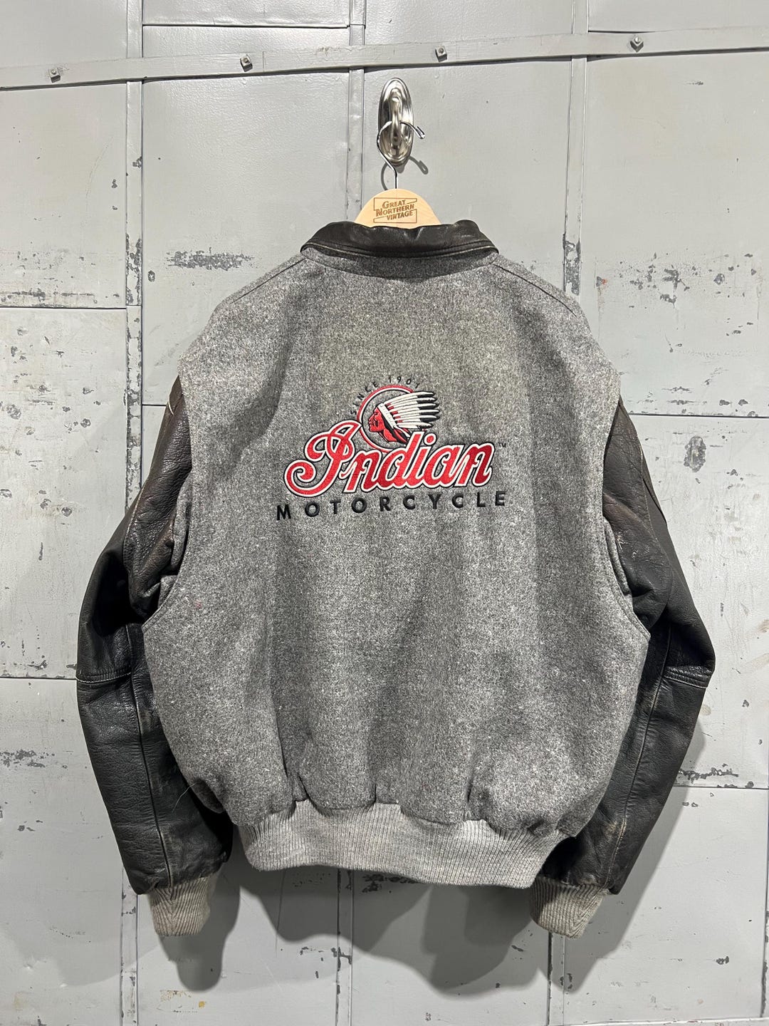 Vintage Indian Motorcycle Varsity Jacket - Size L - Etsy