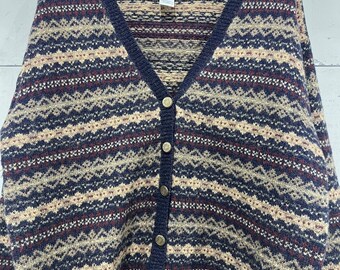 Size M 90s Croft & Barrow Cardigan Striped Knit Sweater Size M 90s Croft & Barrow Cardigan Striped Knit Sweater